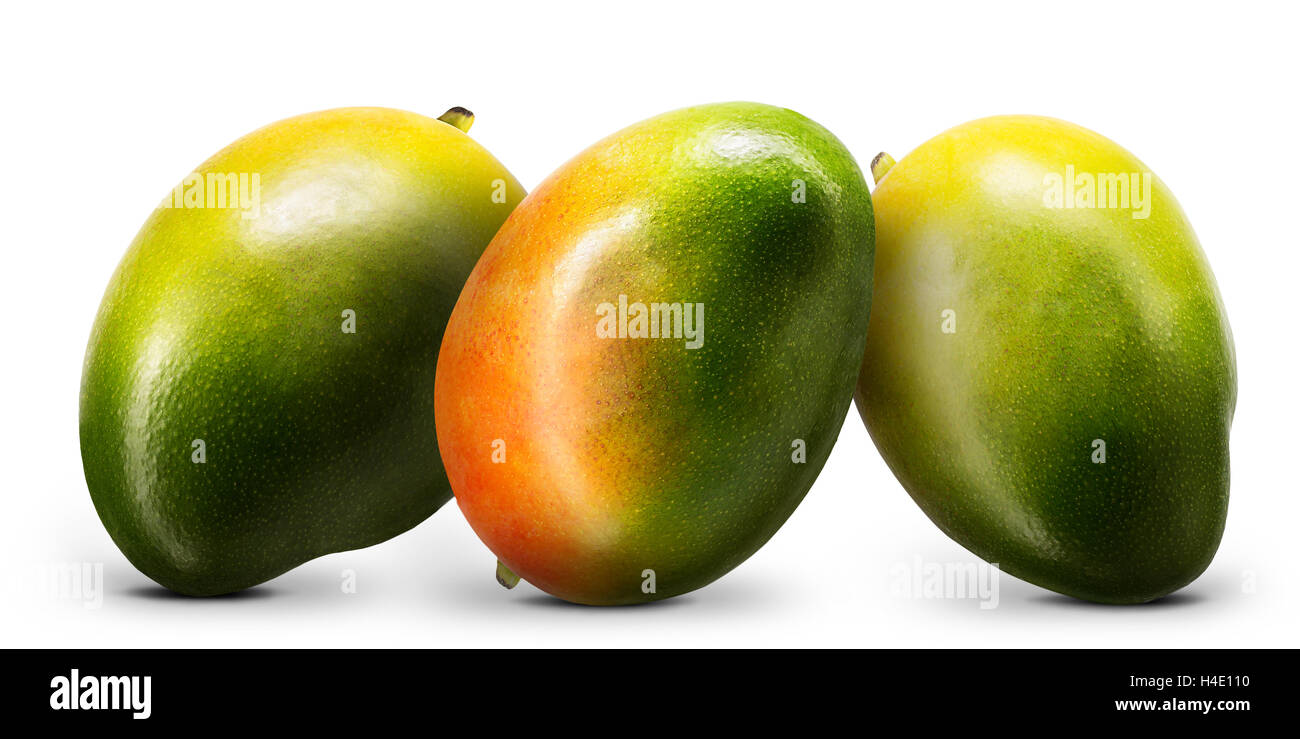 Group of mango fruit isolated on white background Stock Photo - Alamy