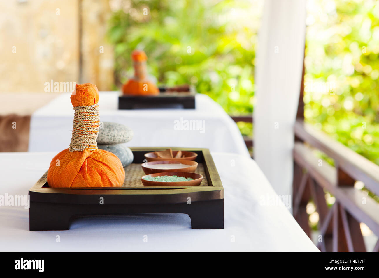 Orange spa wellness setting hi-res stock photography and images - Alamy