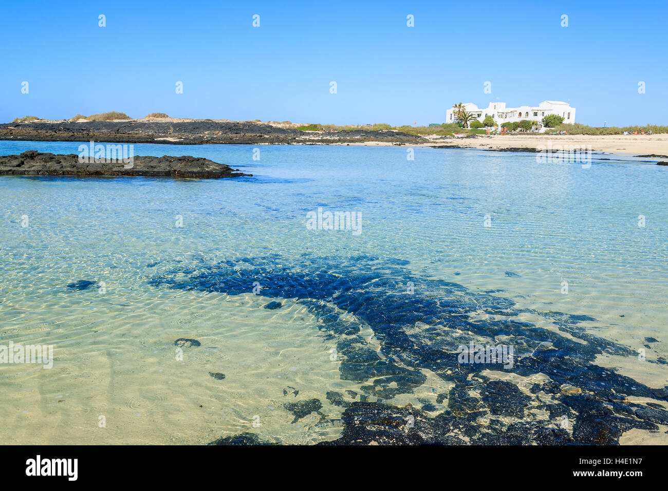 Beach lagoon in El Cotillo town, Fuerteventura, Canary Islands, Spain ...