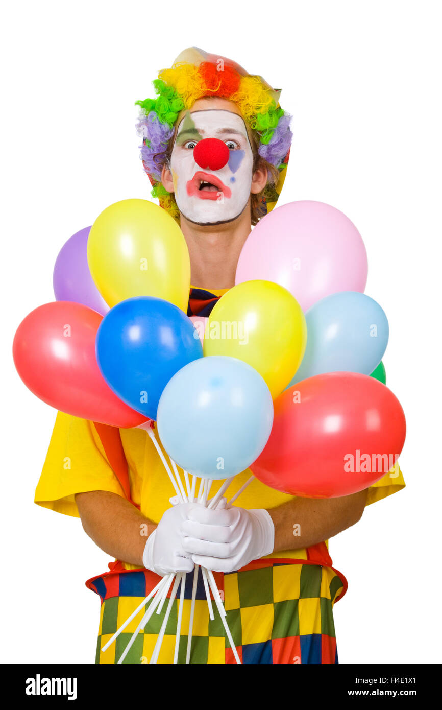 Colorful Clown isolated on whtie background Stock Photo - Alamy
