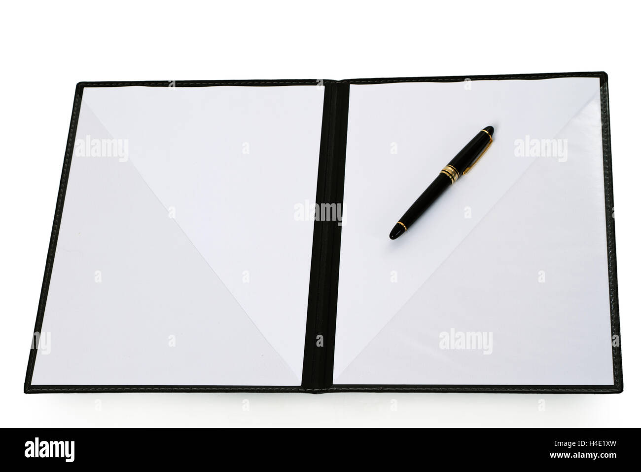 Open folder with blank paper isolated on white background Stock Photo ...