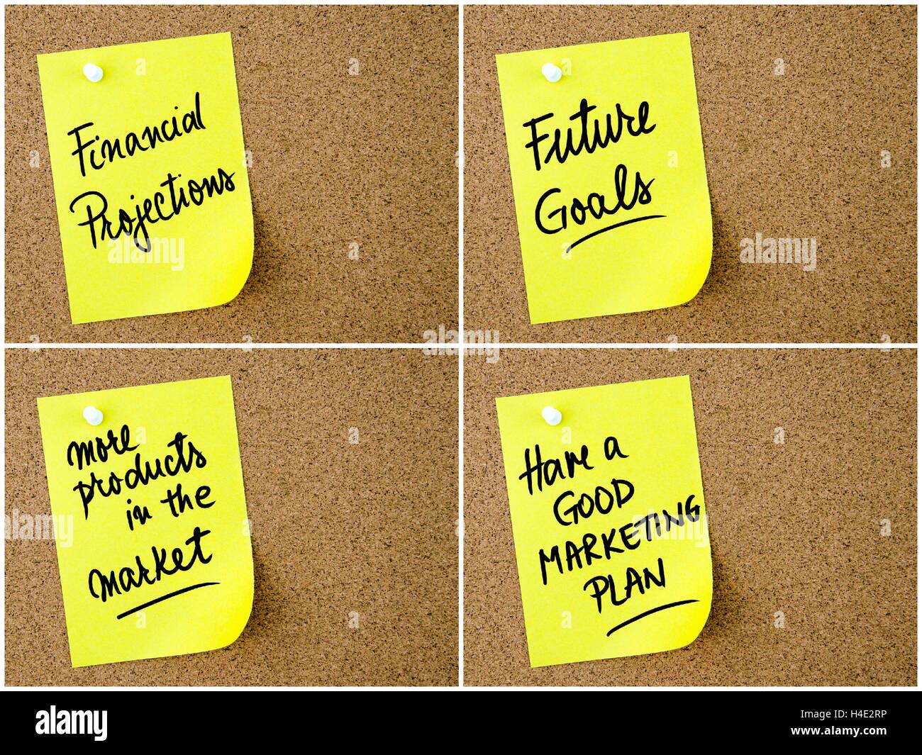 Photo collage of Business and Marketing notes written on yellow paper ...