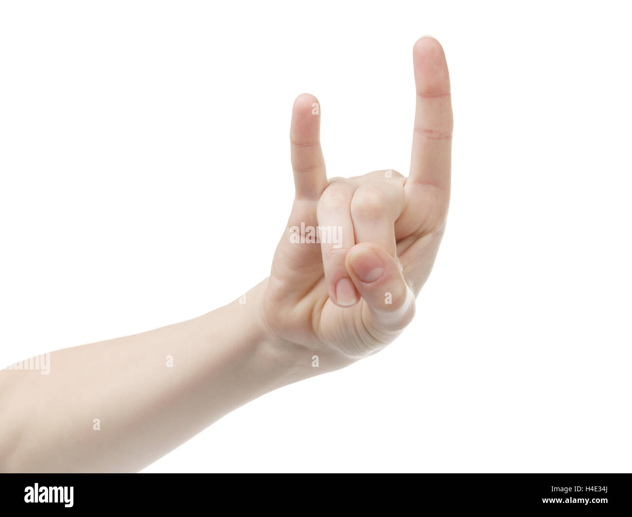 young female hand rock sign isolated Stock Photo - Alamy