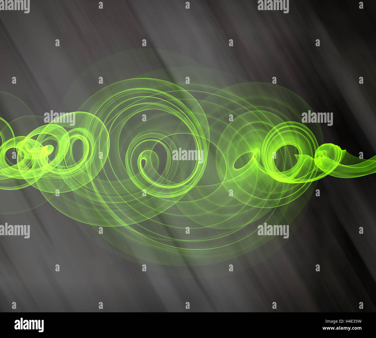 abstract eco fresh green smoke flame helix over black background Stock ...