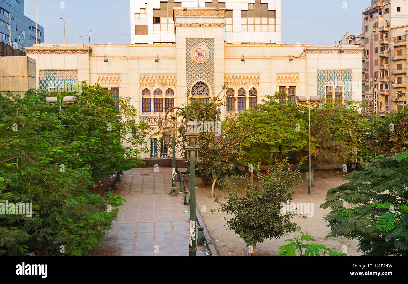 The building of the Heliopolis Tram-System on the Ramses Square, Cairo ...