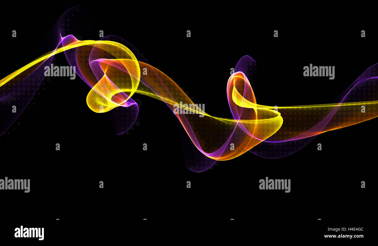 abstract colorful wavy smoke flame over black background Stock Photo ...