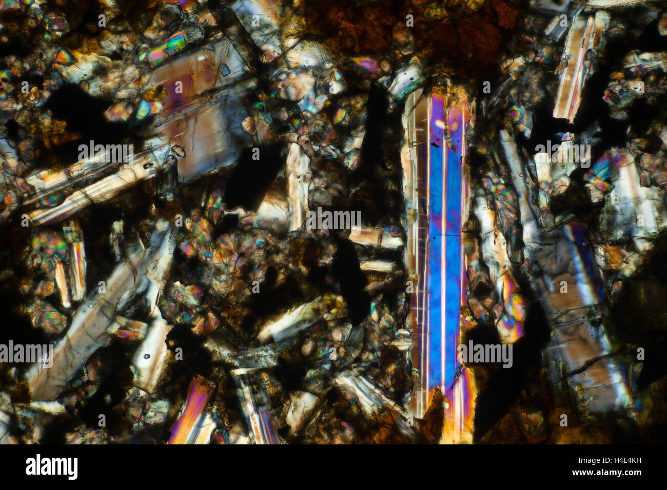 Birefringence geology mineralogy plagioclase dolerite hi-res stock ...