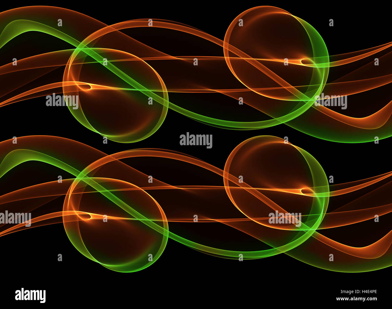 abstract eco fresh green and red smoke flame ribbon over black ...