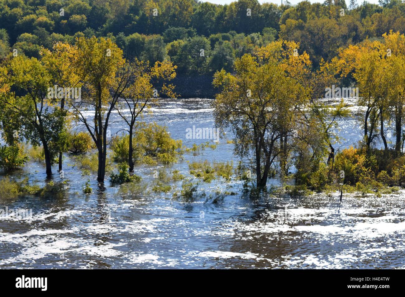 High Water Level in the River Stock Photo - Alamy