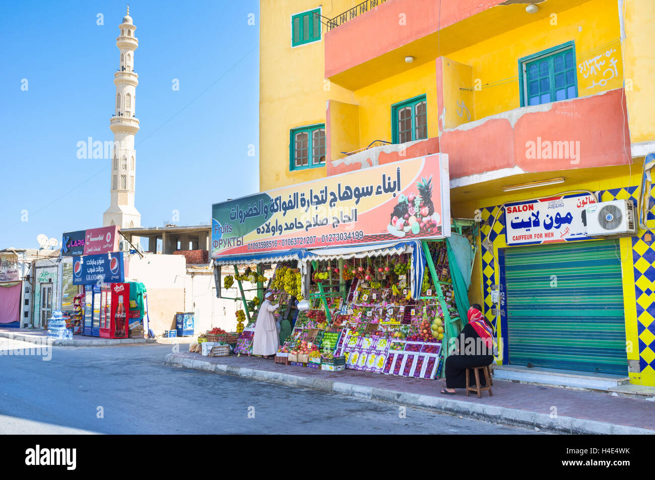 The traditional fruit market with the wide range of local fruits Stock ...