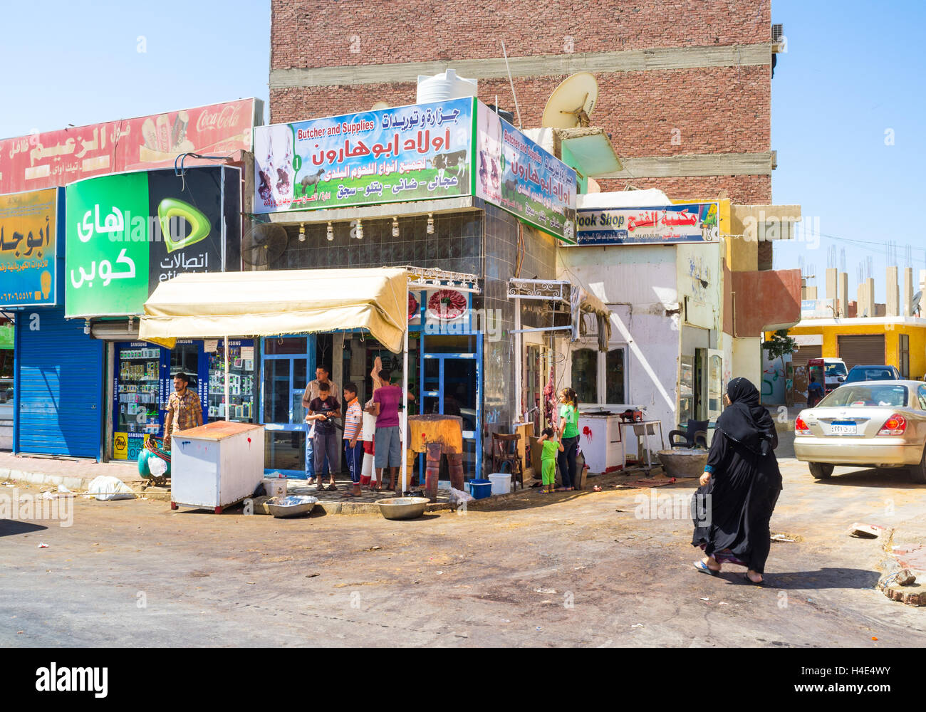 The small butcher shop located in the poor neighborhood Stock Photo - Alamy