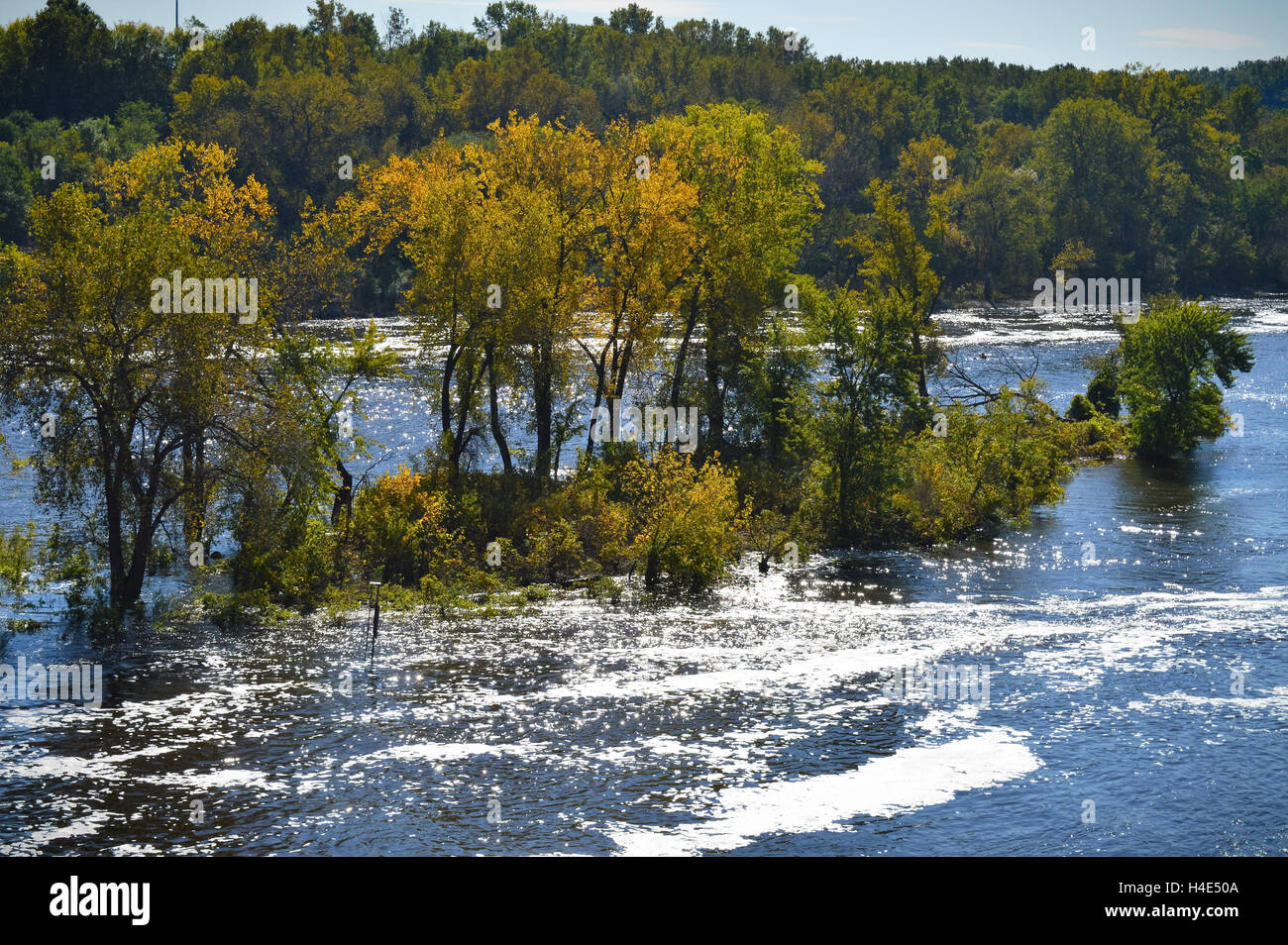 High Water Level in the River Stock Photo - Alamy