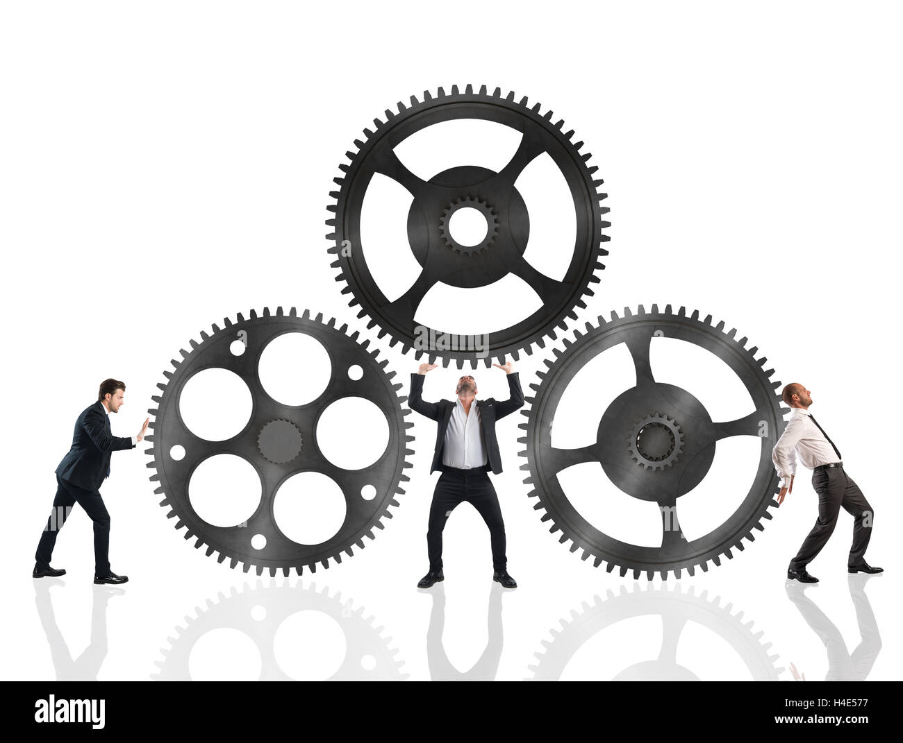 Teamwork work together Stock Photo - Alamy