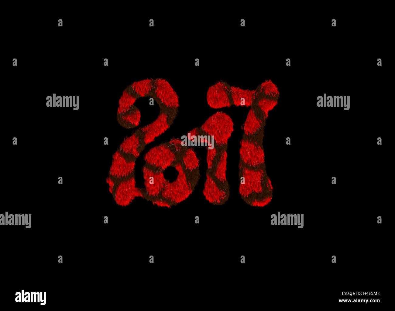 2017 red furry plush lettering Stock Photo - Alamy