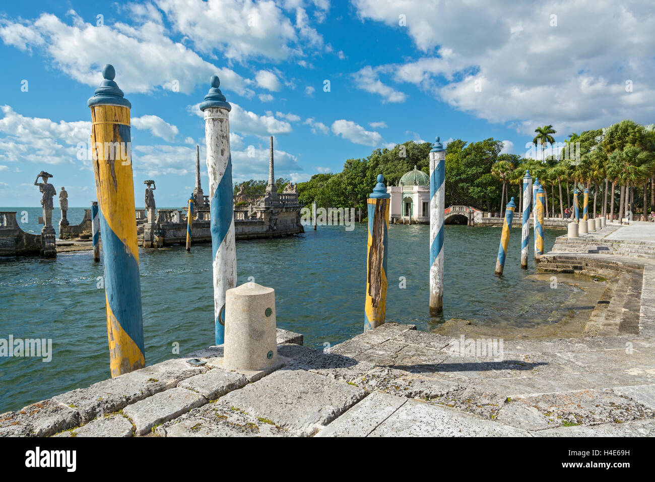 Florida, Miami, Coconut Grove, Vizcaya Gardens, Biscayne Bay, Barge ...
