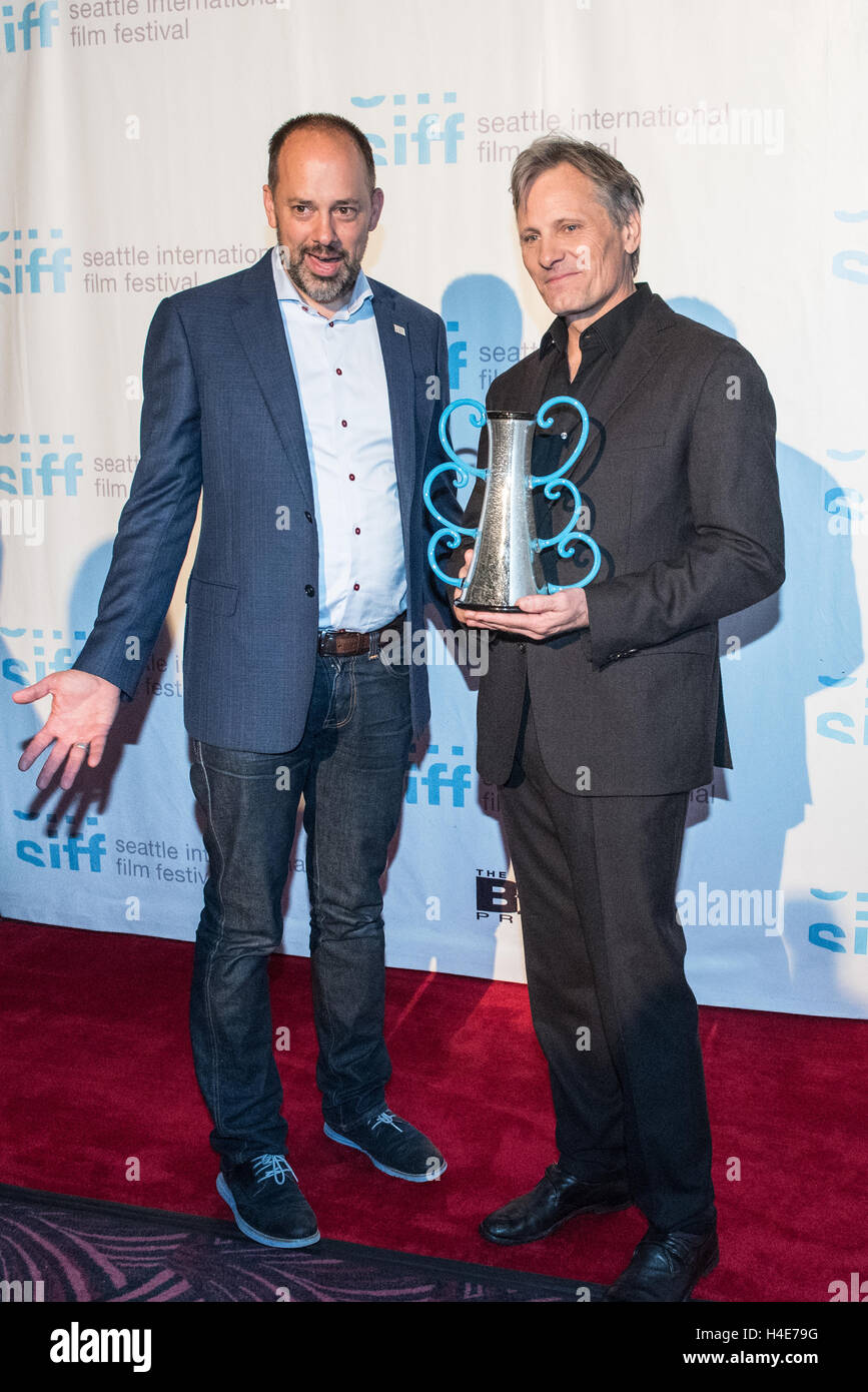 (L) Festival Director and Chief Curator Carl Spence with Actor Viggo ...