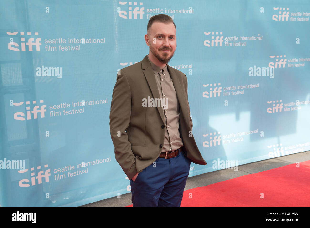 Aaron Bear, director of Finding Kim, at SIFF red carpet opening night gala Stock Photo - Alamy
