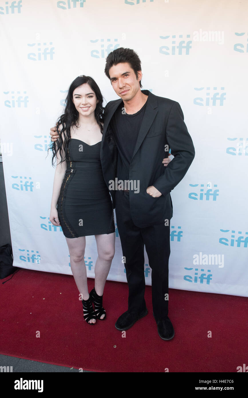 (L) Actor Chelle Sherrill and co-star Ben Barrett attend the Seattle ...