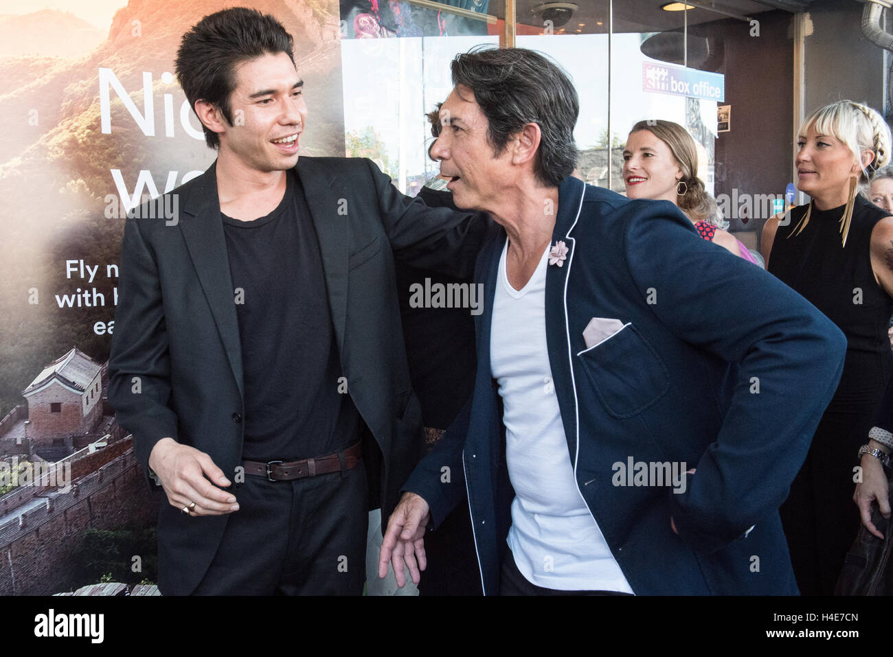 Actor Ben Barrett and co-star Lou Diamond Phillips say hellow before ...