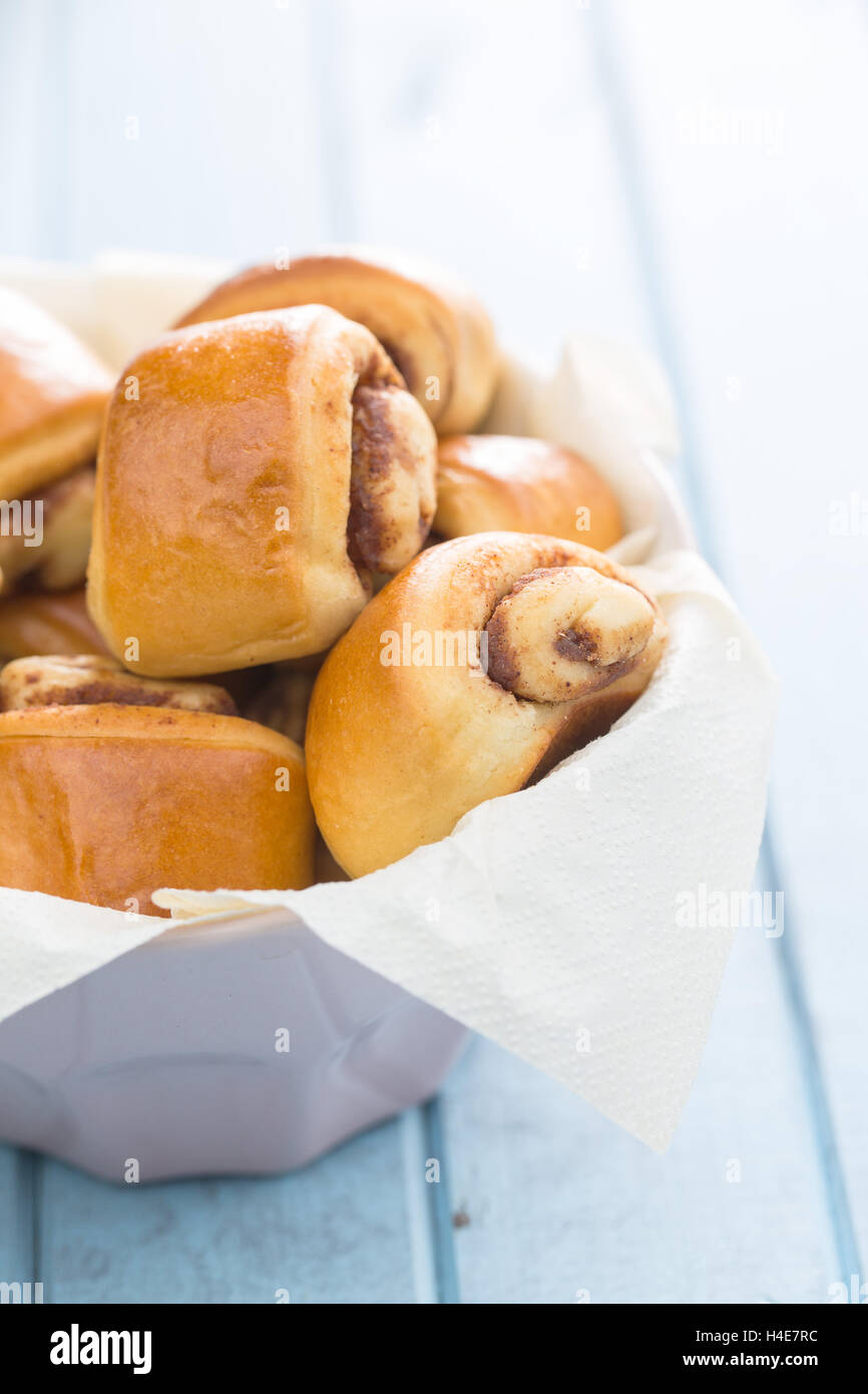 Mini cinnamon buns in bowl Stock Photo - Alamy