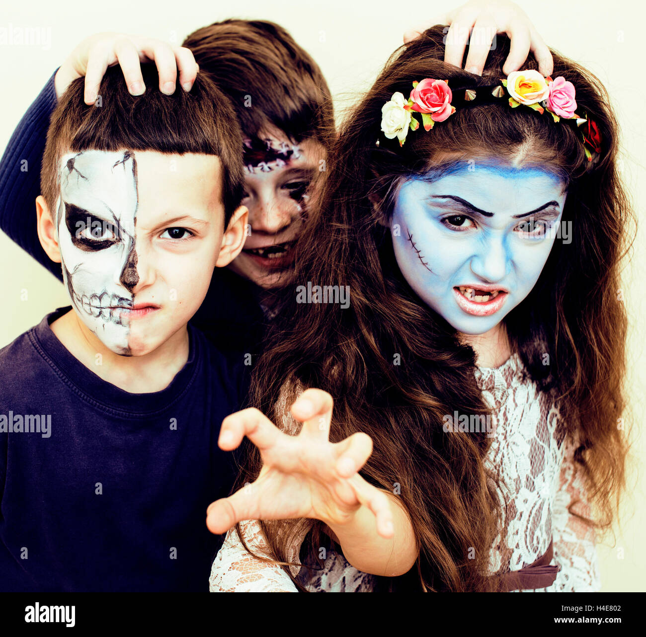 zombie apocalypse kids concept. Birthday party celebration facep Stock ...