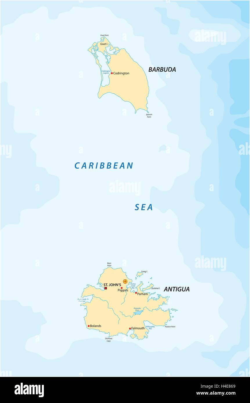 Antigua map hi-res stock photography and images - Alamy