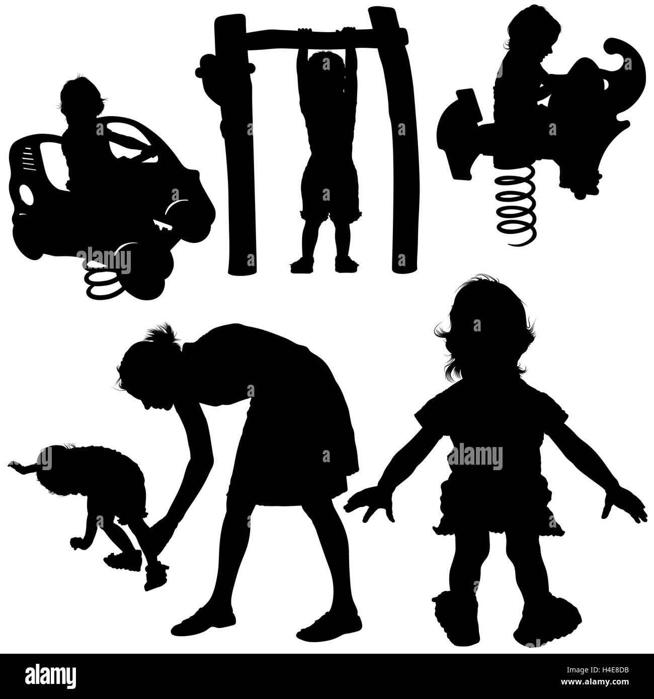 Child playing playground Black and White Stock Photos & Images - Alamy