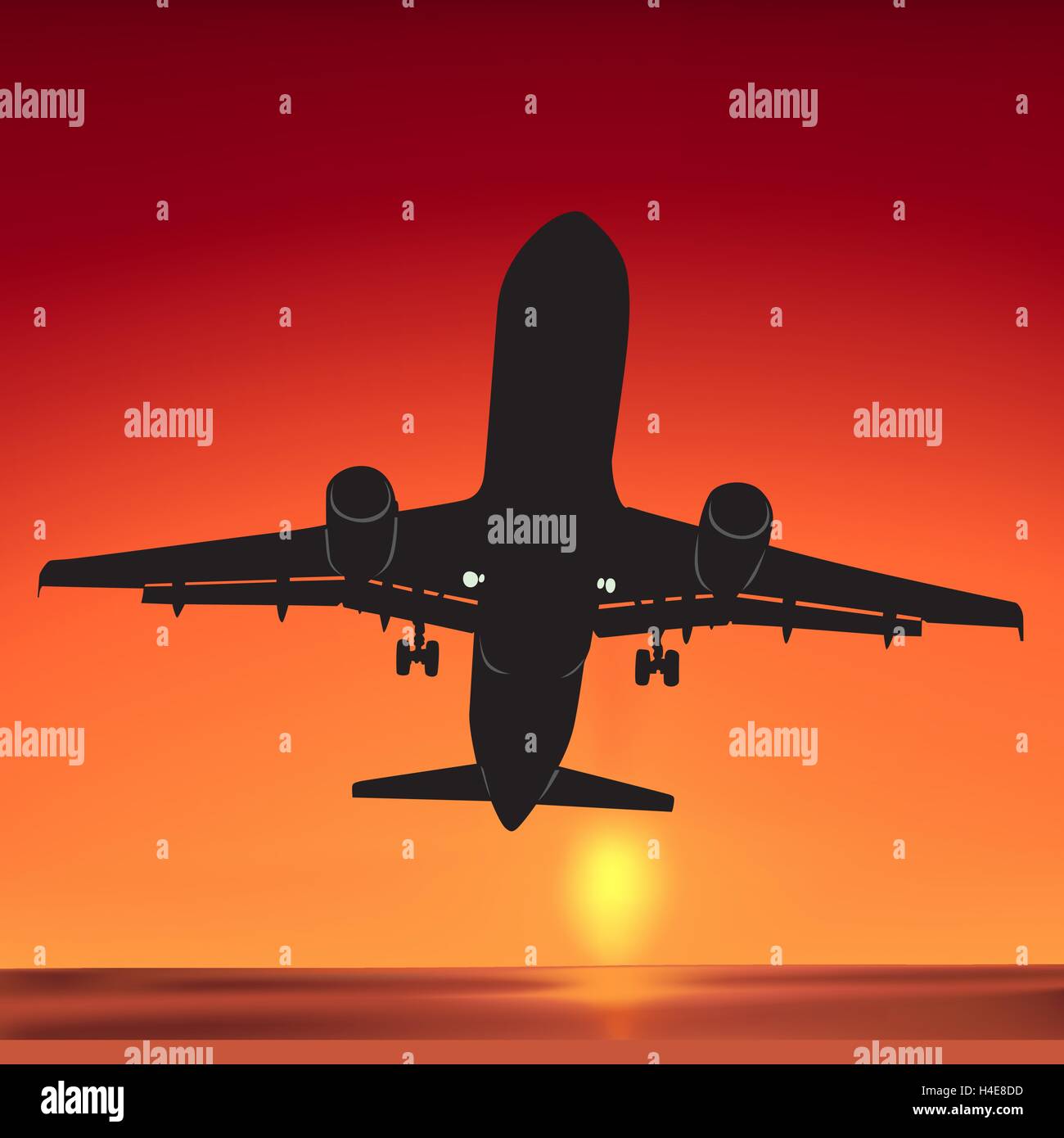 Commercial Airliner Flying Stock Vector Image & Art - Alamy
