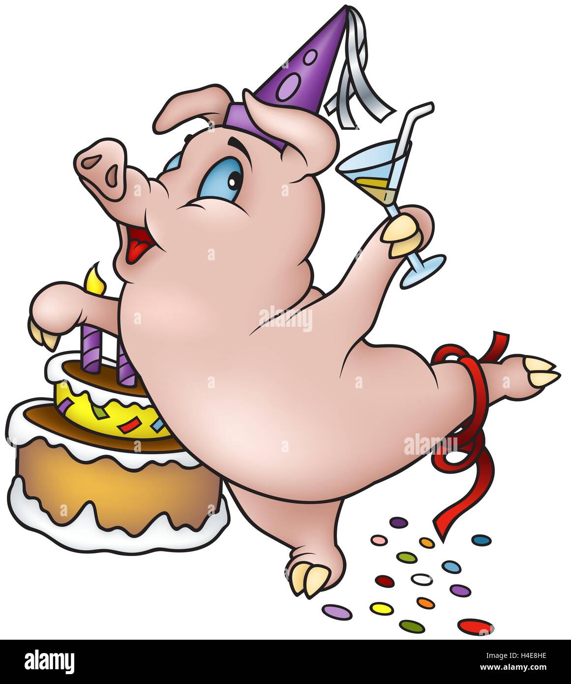 Birthday Pig Dancing Stock Vector Image & Art - Alamy