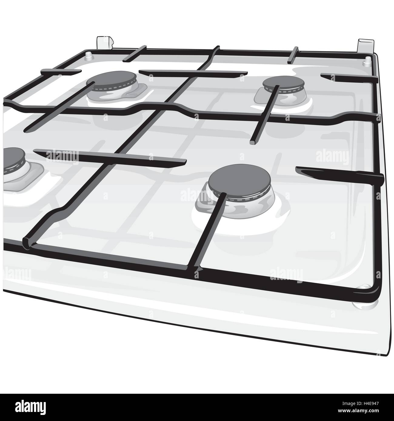 Gas Kitchen Stove Top Stock Vector Image & Art - Alamy