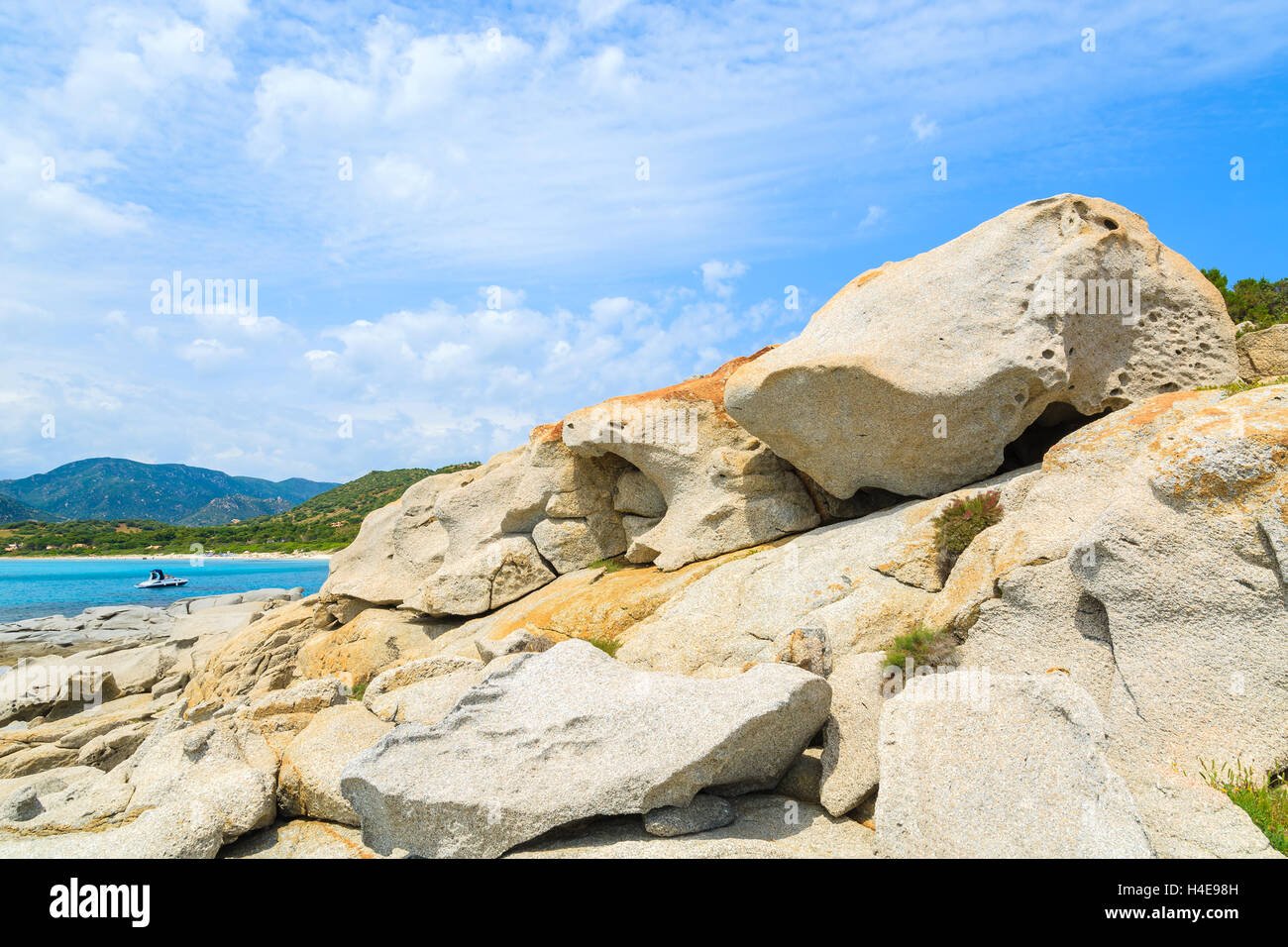 Blue lagoon rocks on sardinia hi-res stock photography and images - Alamy