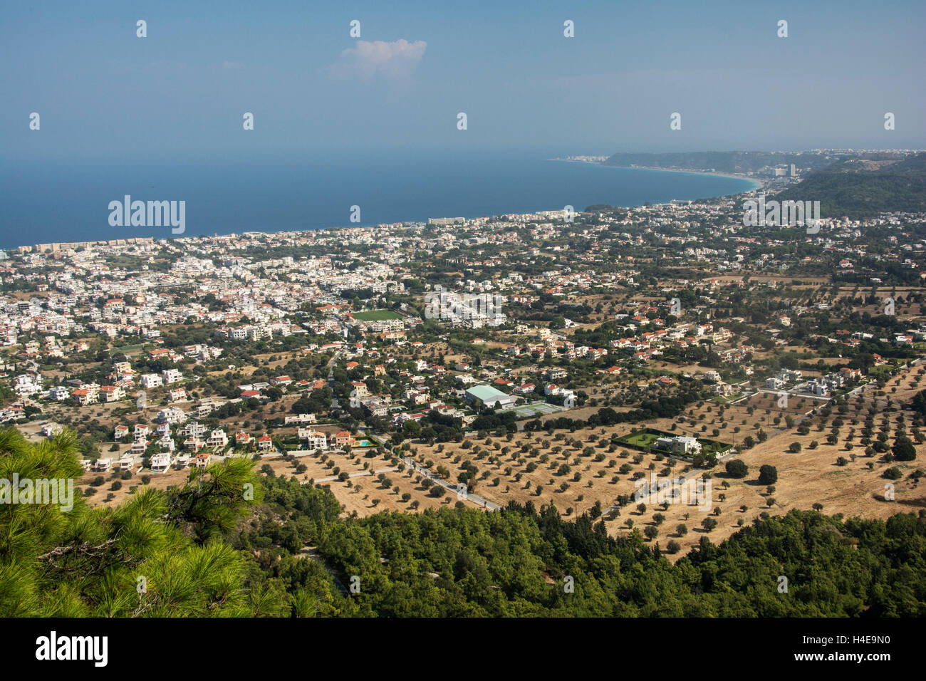 Rhodes, view to Ialyssos Stock Photo - Alamy