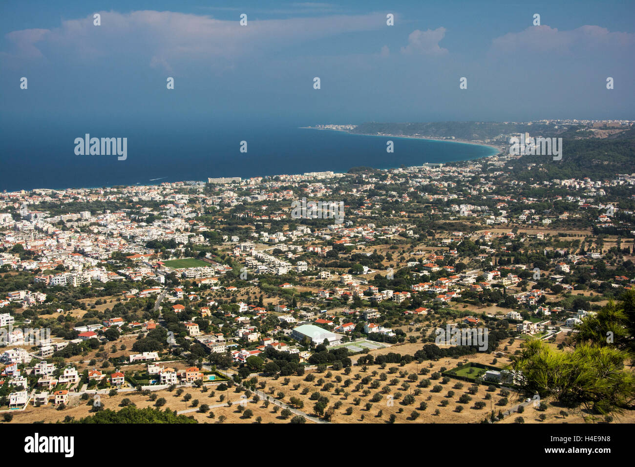 Rhodes, view at Ialyssos Stock Photo - Alamy