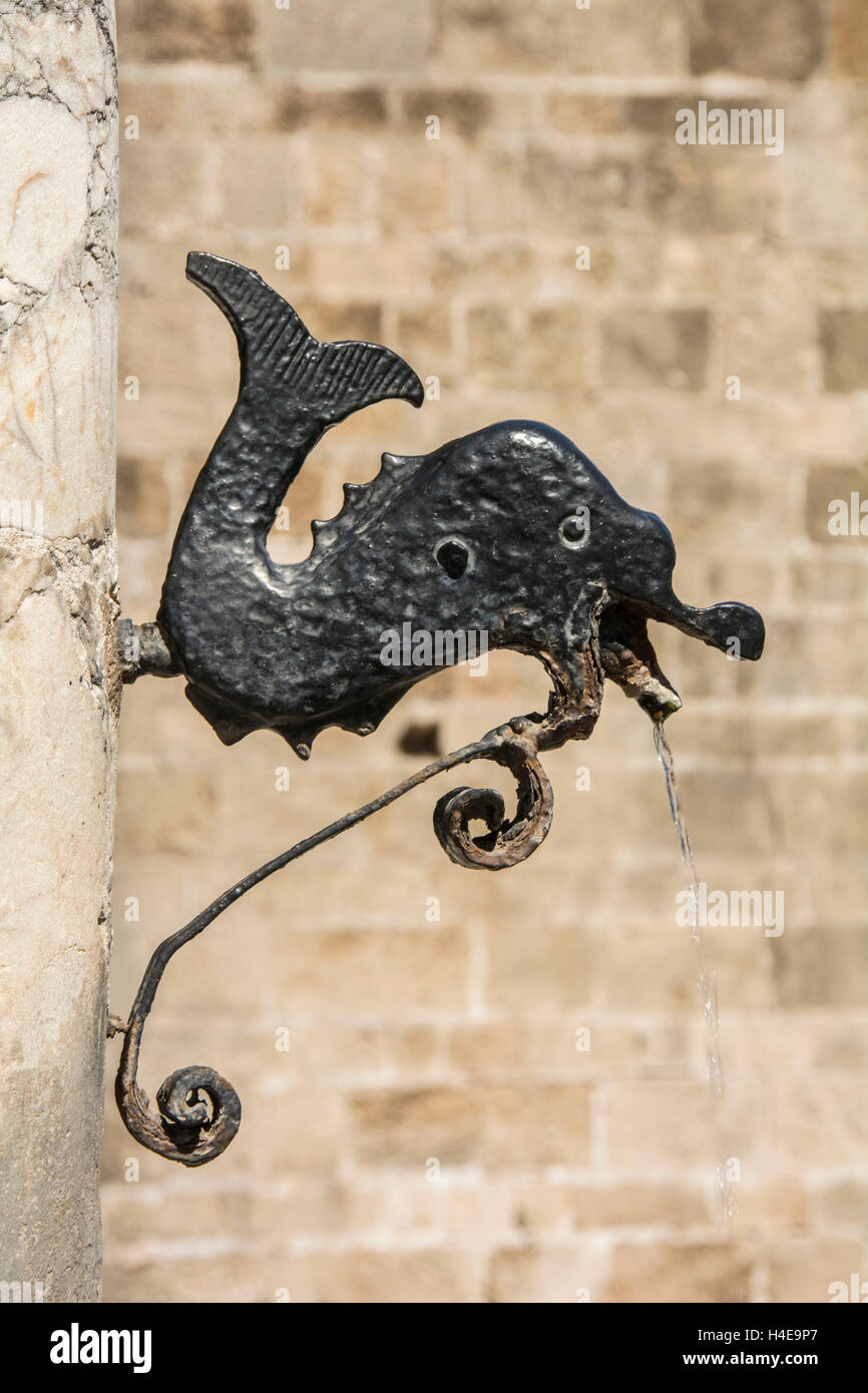 Rhodes, fish figure in an old well Stock Photo - Alamy