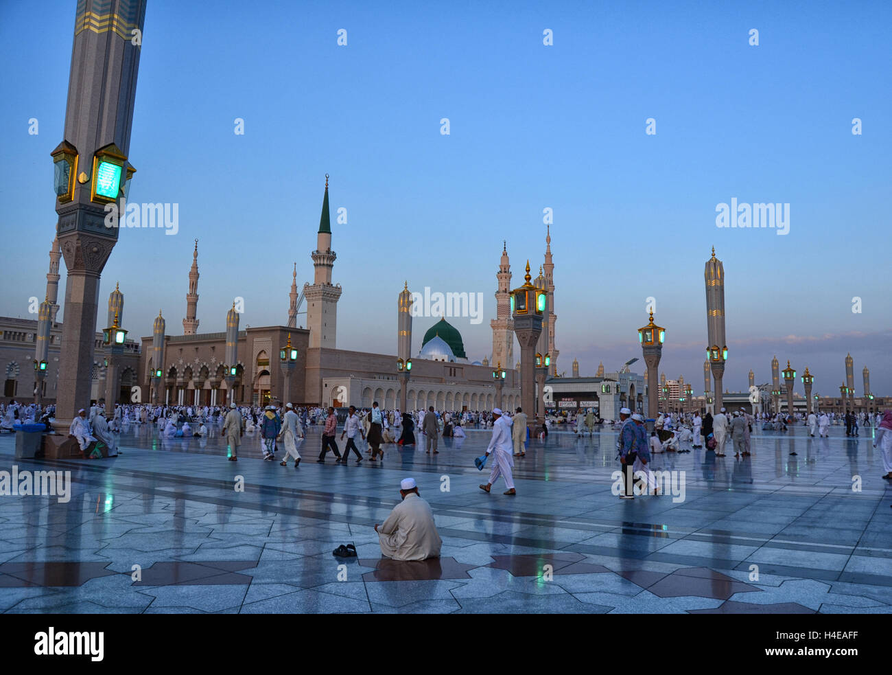 Medina, Saudi Arabia: Pilgrims going towards The Prophet's Mosque to ...