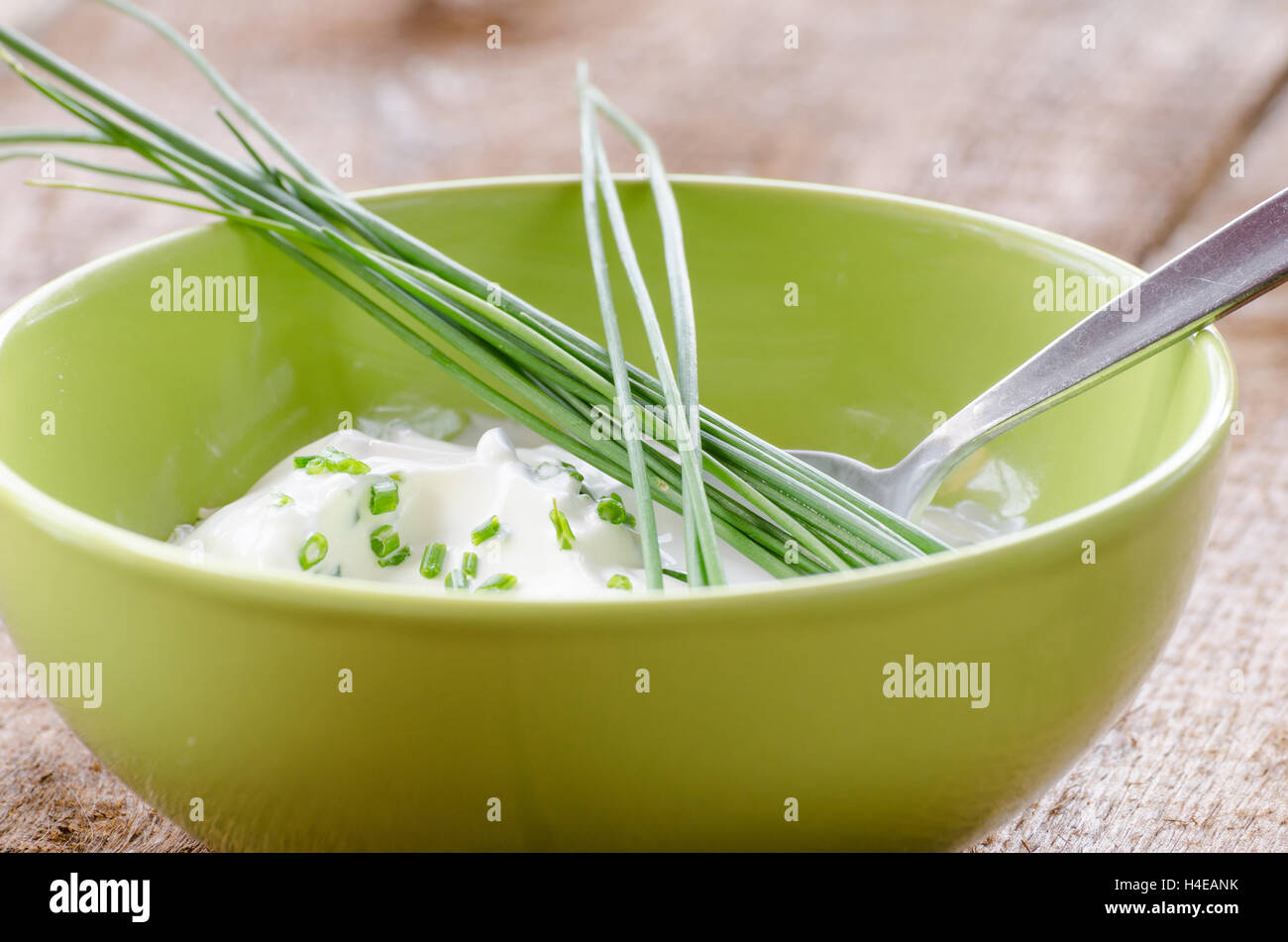 Chive dressing, sauce with creame and garlic Stock Photo - Alamy