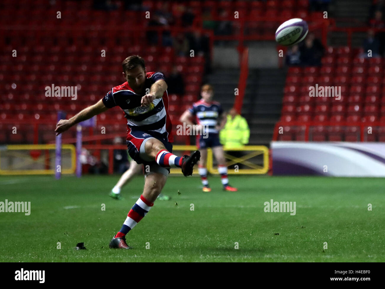 Bristol Rugby's Adrian Jarvis kicks a conversion during the European ...