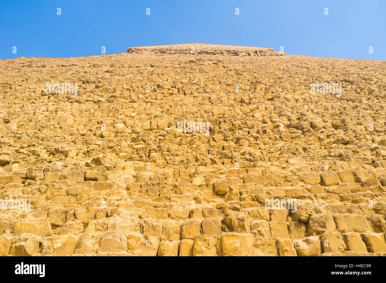 The view on the Pyramid of Khufu from its foot, Giza, Egypt Stock Photo ...