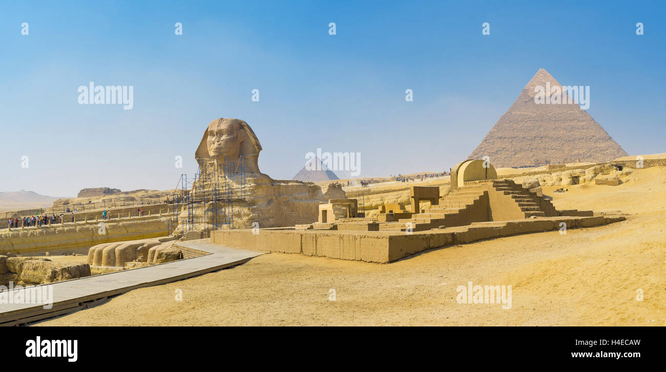 The Great Sphinx is a colossal limestone statue located next to the ...