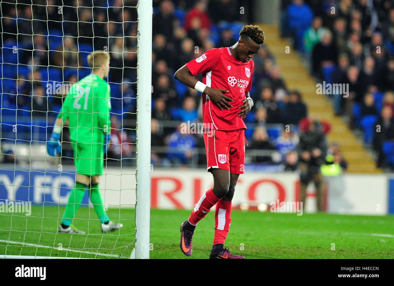 Bristol City's Tammy Abraham after teammate Lee Tomlin scores his side ...