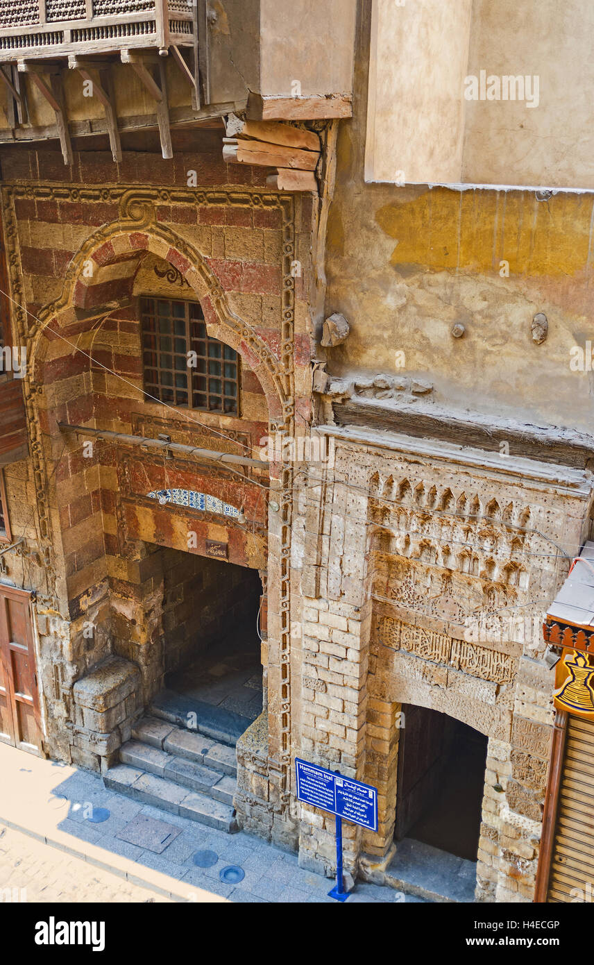 The medieval entrance to Hammam Inal, located opposite the Palace of ...