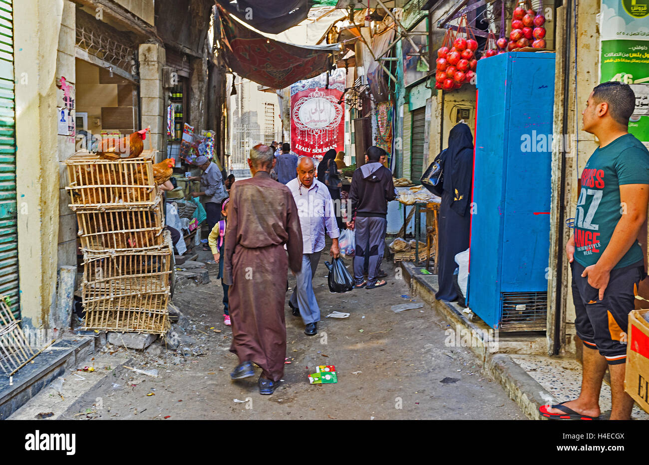 The old food market, with different agricultural products, located next ...