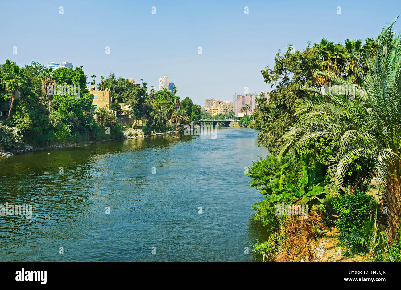 El Roda island and Nile Cornish in City Garden district are covered by ...
