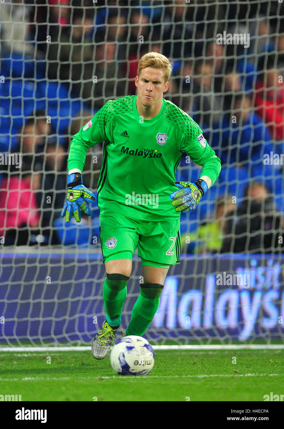 Cardiff City goalkeeper Ben Amos in action during the Sky Bet ...