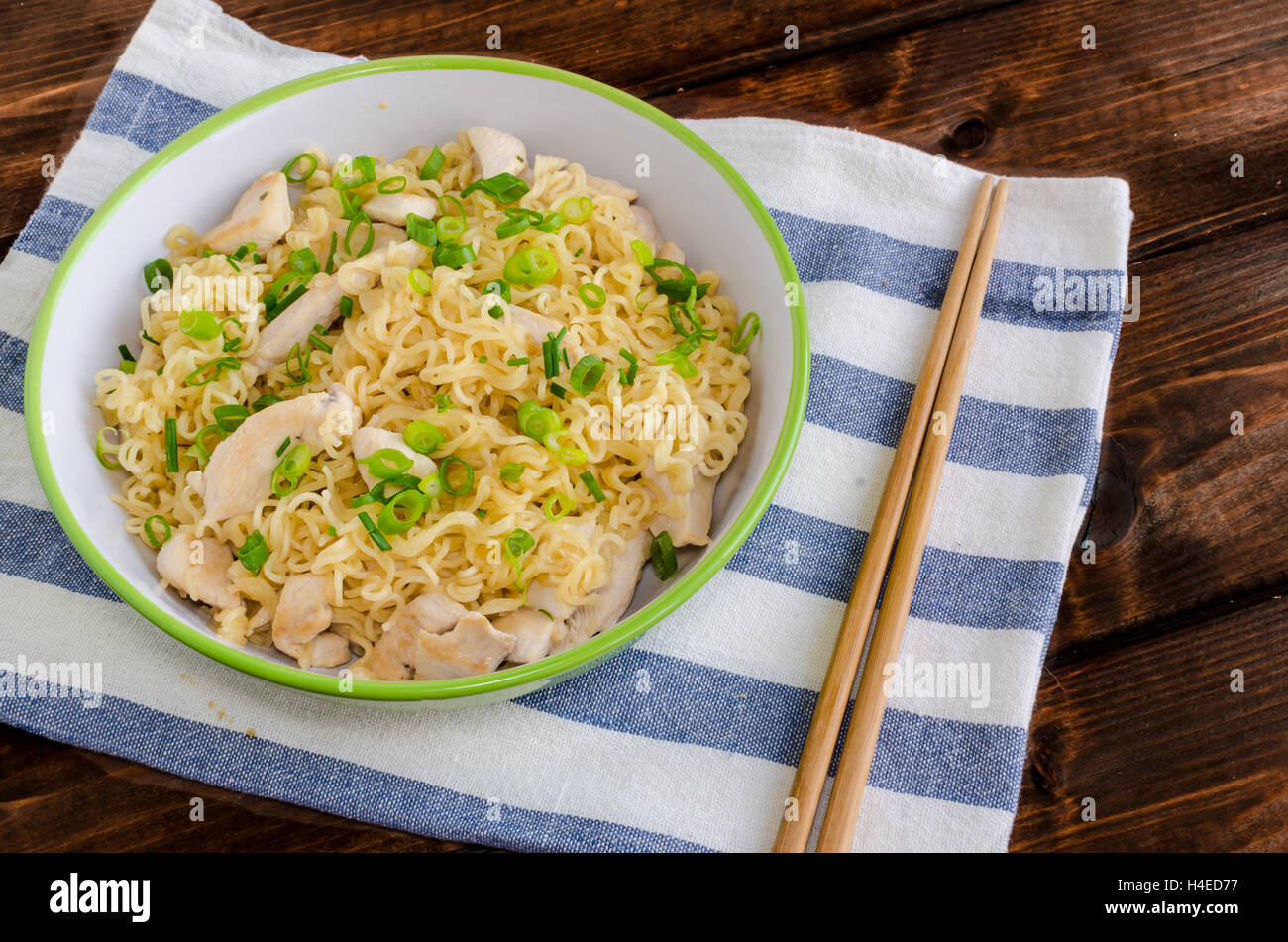 Chinese noodles, fast but delicious food with chopsticks Stock Photo ...