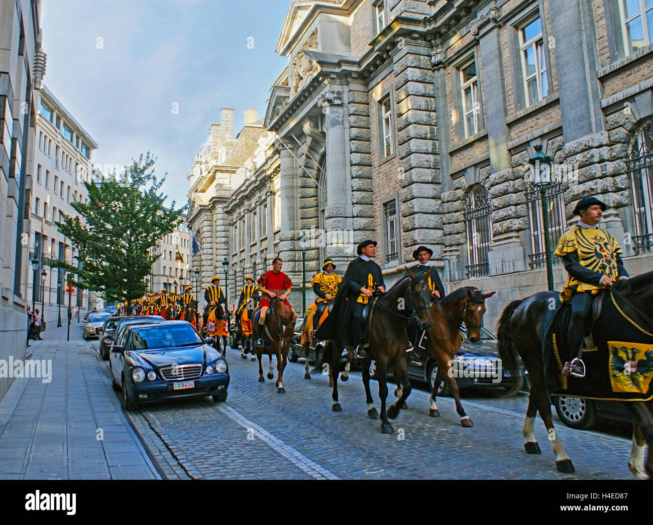 The Ommegang is a folk procession that starts on Place du Petit Sablon ...