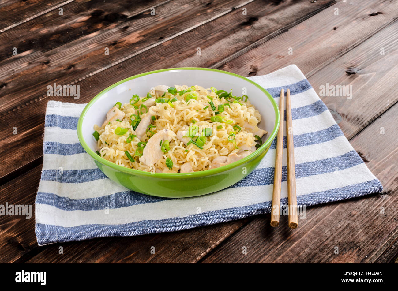Chinese noodles, fast but delicious food with chopsticks Stock Photo ...