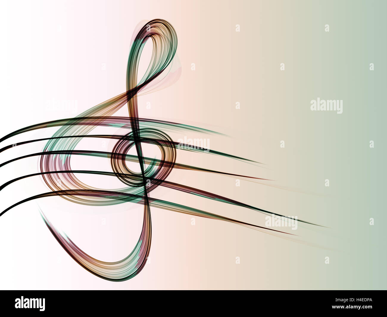Music background with a clef and stave Stock Photo - Alamy