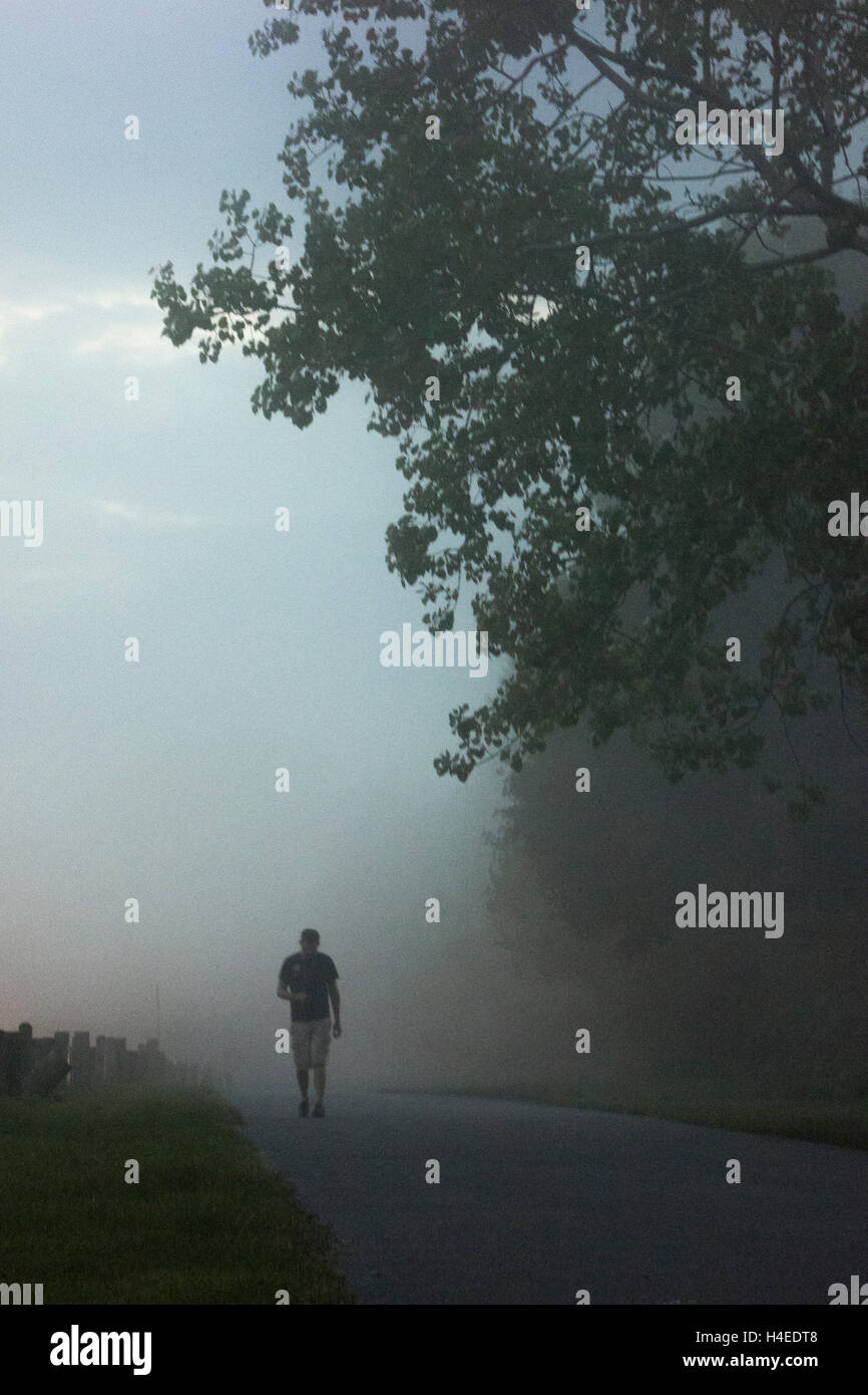 Walking in fog Stock Photo - Alamy