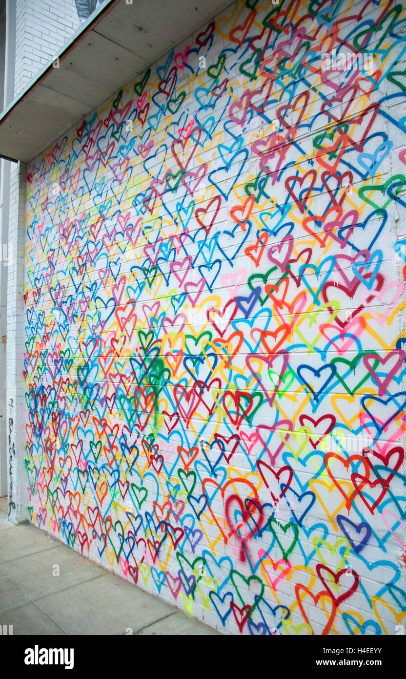 Heart wall mural at Union Market in Washington D.C Stock Photo - Alamy